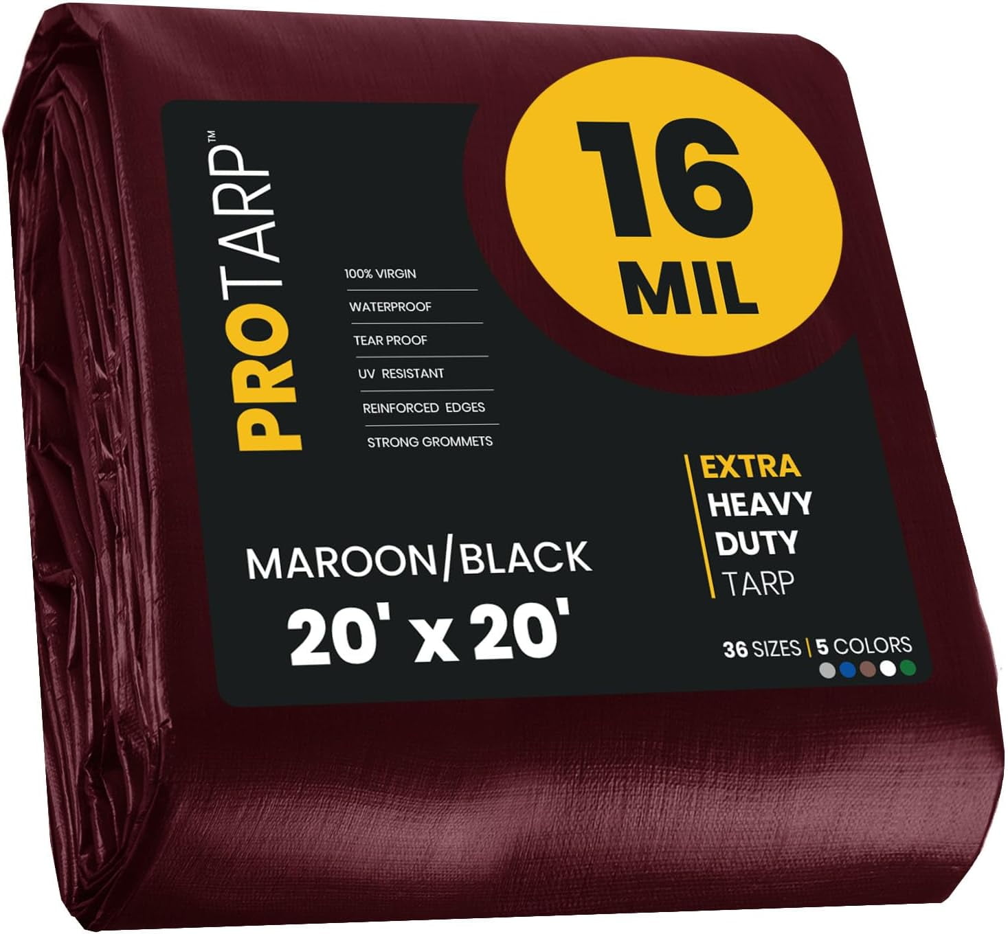 PROTARP Extra Heavy Duty 16 Mil Tarp Cover, Waterproof, UV Resistant ...