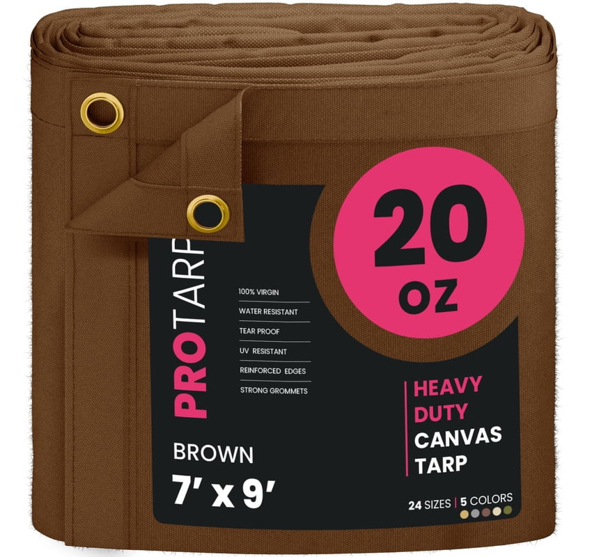 PROTARP Extreme Heavy Duty WaterProof Canvas Tarp 20 oz, UV Resistant ...