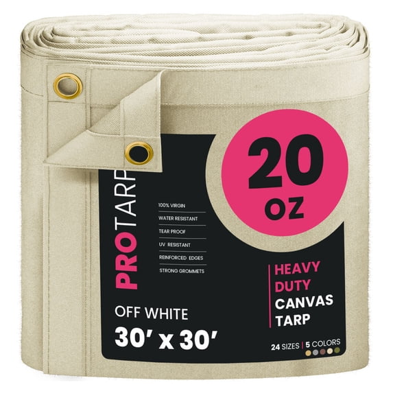 PROTARP Extreme Heavy Duty WaterProof Canvas Tarp 20 oz, UV Resistant ...