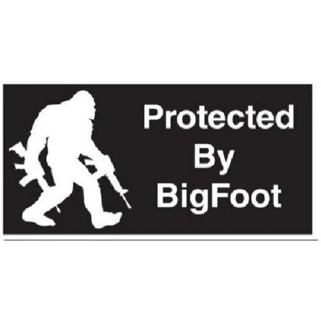 PROTECTED BY BIGFOOT SASQUATCH BLACK Vinyl Decal Bumper Sticker ...