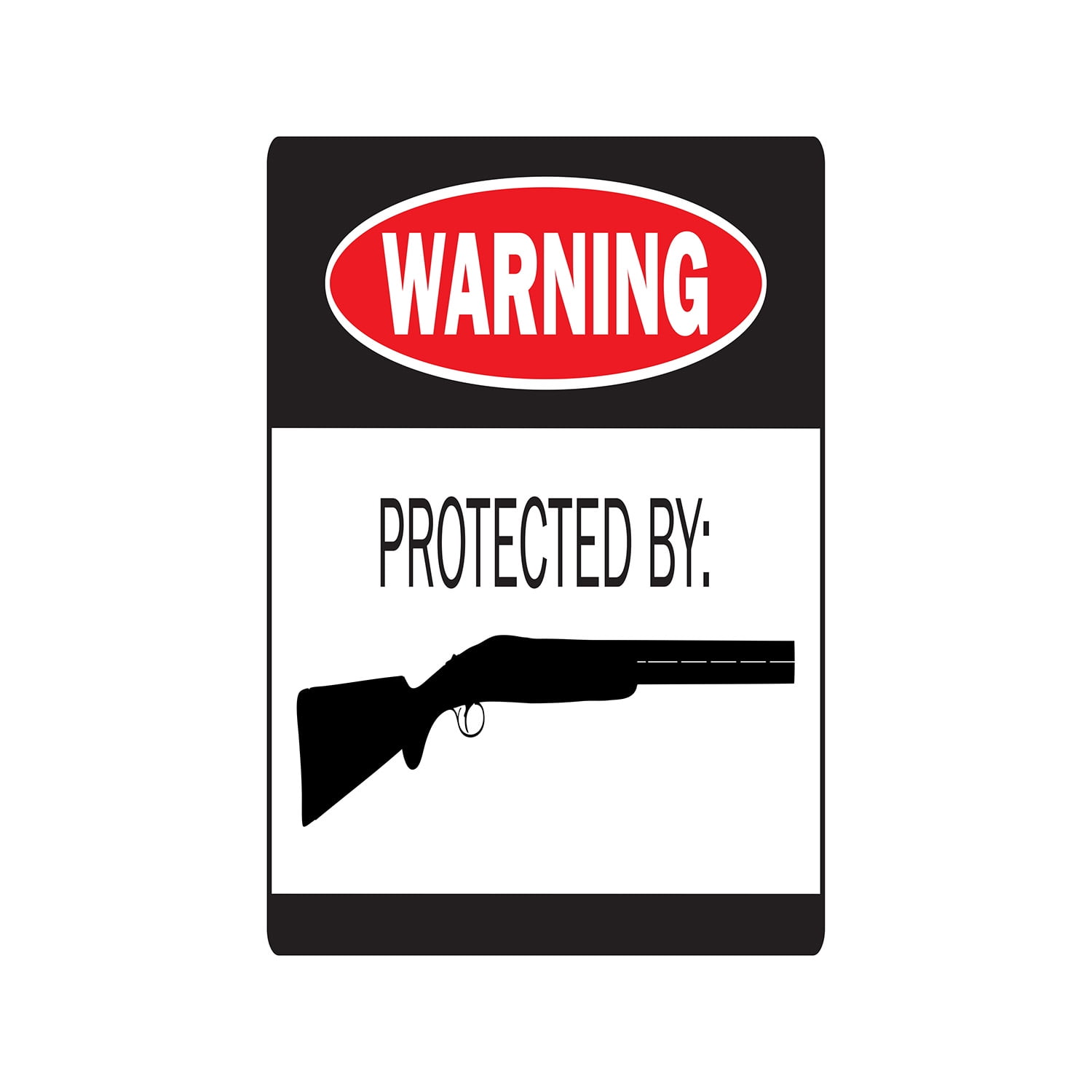 PROTECTED BY SHOTGUN Warning Decal ammo rifle pistol gun bullet ...