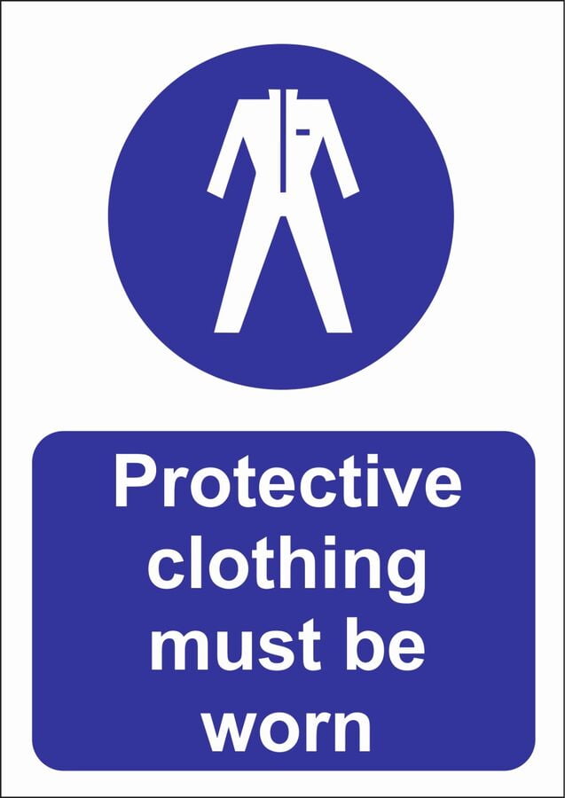 PROTECTIVE CLOTHING MUST BE WORN Metal Sign OR FOAMEX SITE SAFETY SIGN ...