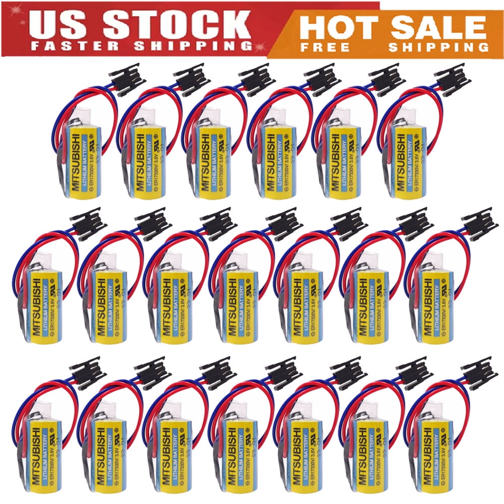 PROTOW 20Pack A6BAT MR-BAT ER17330V PLC Lithium Battery 2/3A 3.6V ...