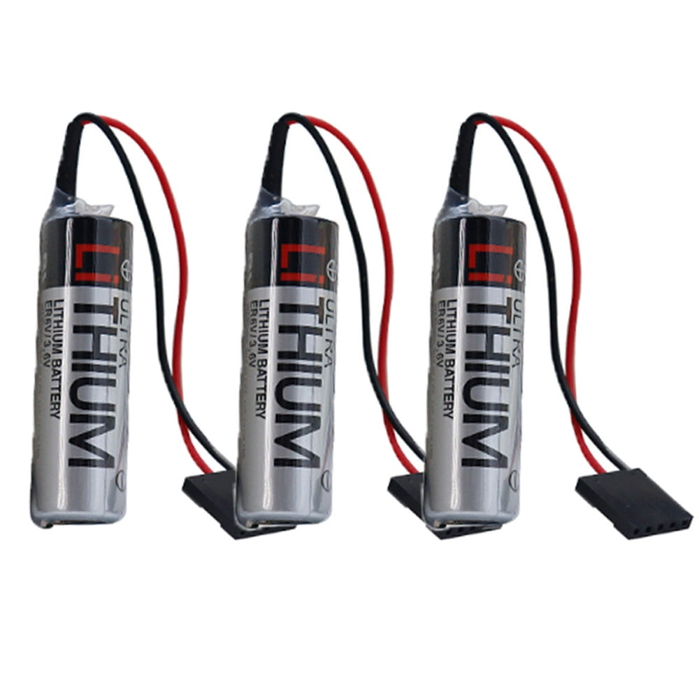 PROTOW (3-Pack) ER6VC3N ER6V/3.6V 2000mAh Battery with JAE5PIN Plug PLC ...