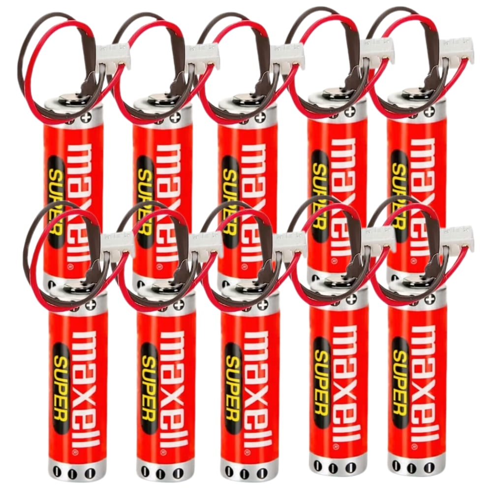 PROTOW (Pack of 10) ER6C AA PLC Battery 1800mah 3.6V Original MAXELL ...