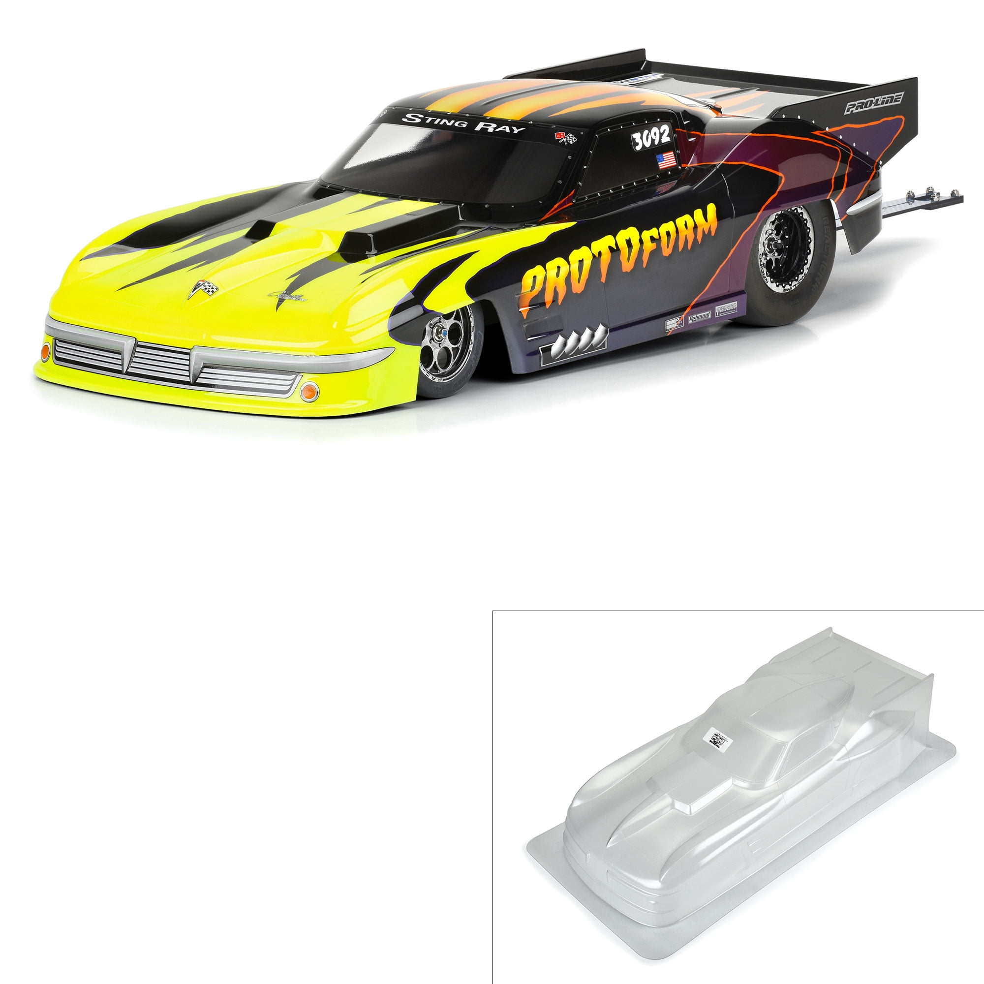 PROTOform 1/10 '63 Chvy Stingray Pro Mod Clr Bdy SC Drg Crs PRM158800 ...