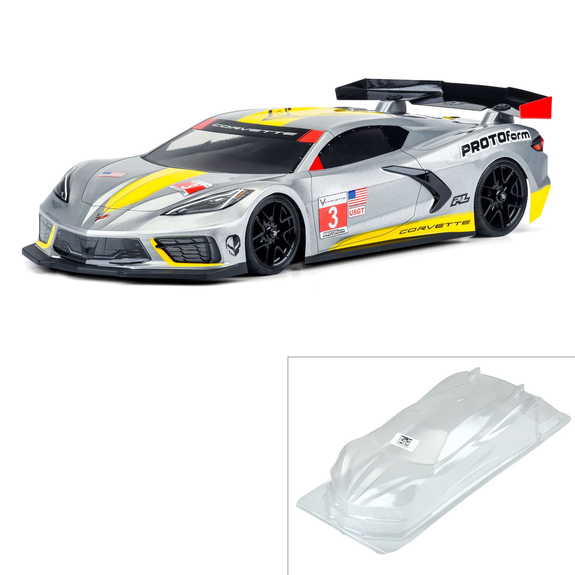 PROTOform Chevrolet Corvette C8 Clear Body for 190mm TC PRM157425 Car ...