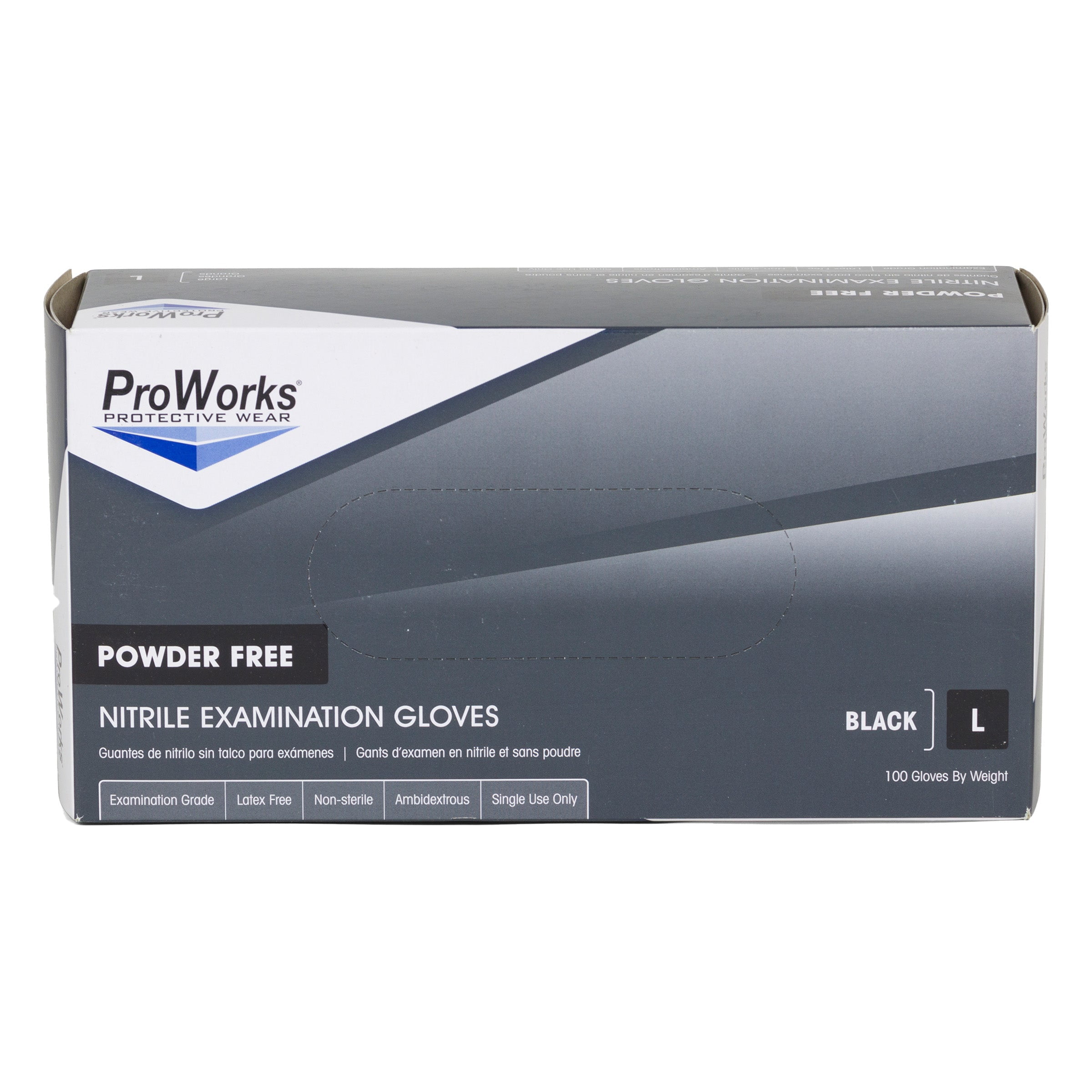 ProWorks® 5 Mil Nitrile Powder Free Exam Gloves Black Large - Walmart.com
