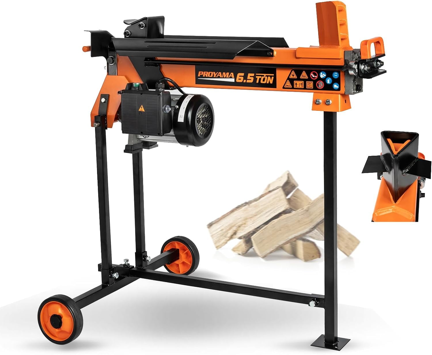 PROYAMA Electric Log Splitter with Stand, 6.5Ton 2700W 15A Motor ...