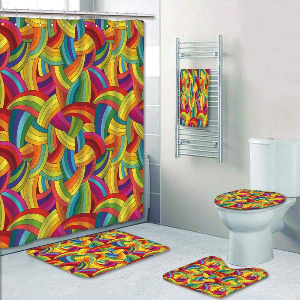 PRTAU Abstract Funky Rainbow Colored Psychedelic Interlace Circle ...