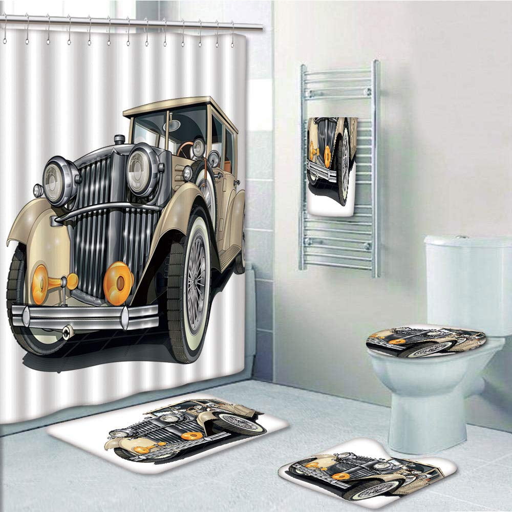 PRTAU Cars Vintage Vehicle Retro Car Hand Drawn Digital Classical ...