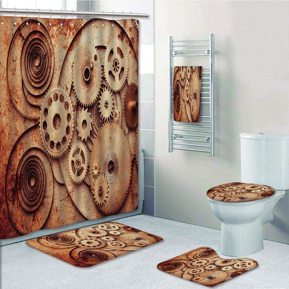 PRTAU Copper Mechanical Clocks Old Rusty Look Backdrop Gears Steampunk ...