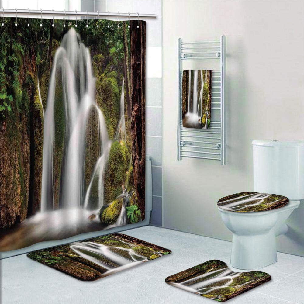 PRTAU Epic Waterfall down the Cliffs Deep in Forest Natural Wonders 5 ...