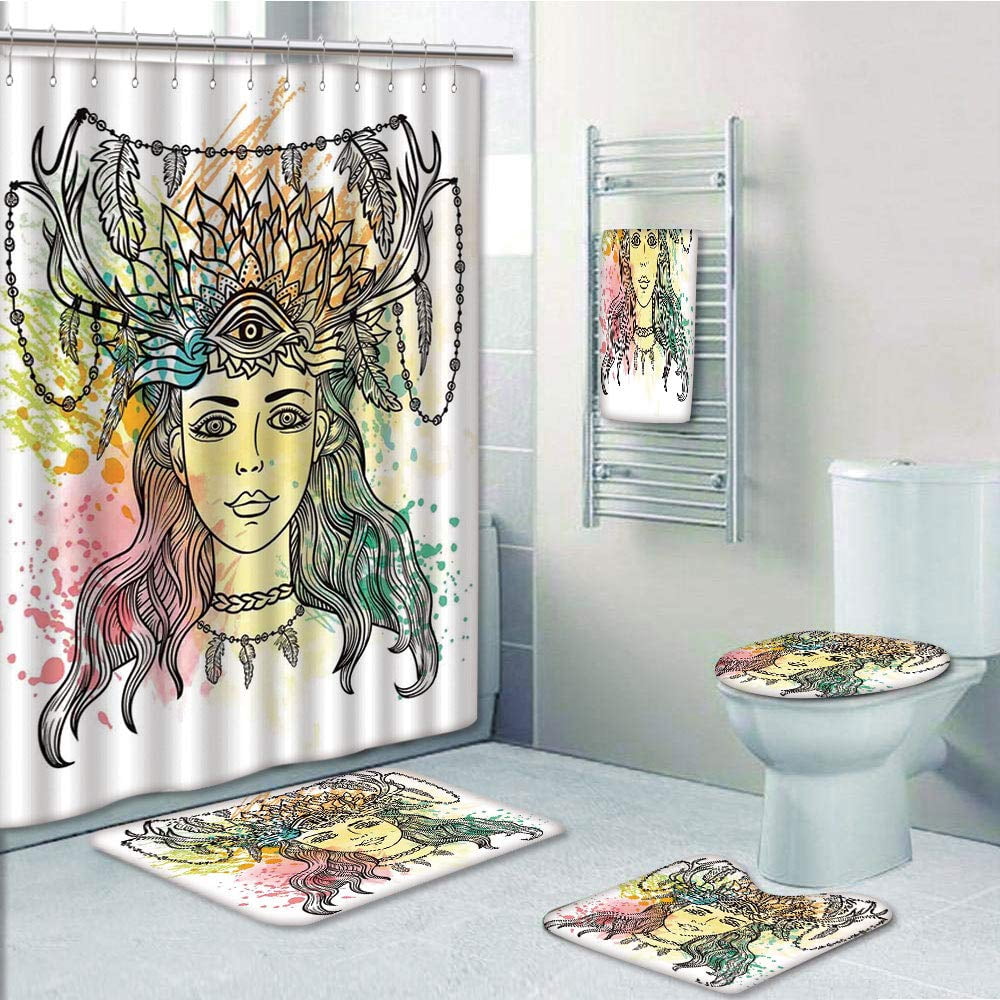 PRTAU Female Shaman with Third Eye Form on Head with Watercolors ...