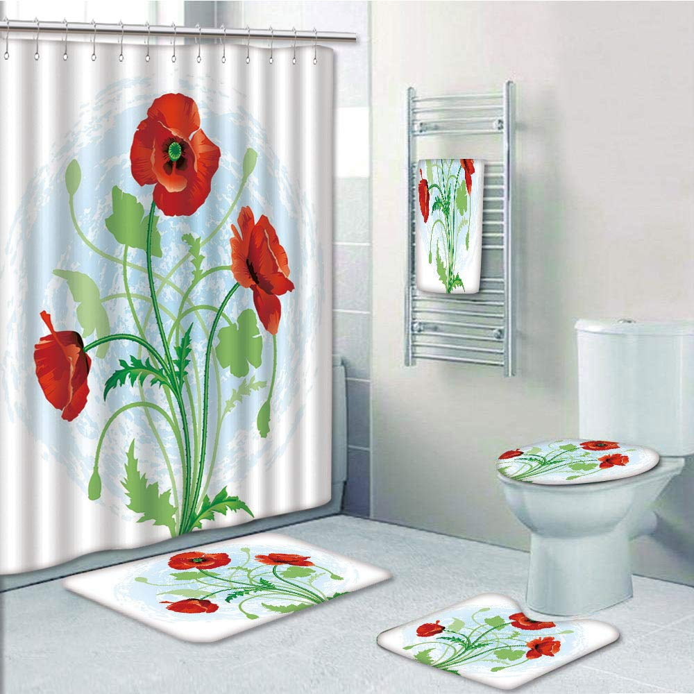 PRTAU Floral Poppy Flowers Bouquet Meadow Beauty Rural Petal of ...