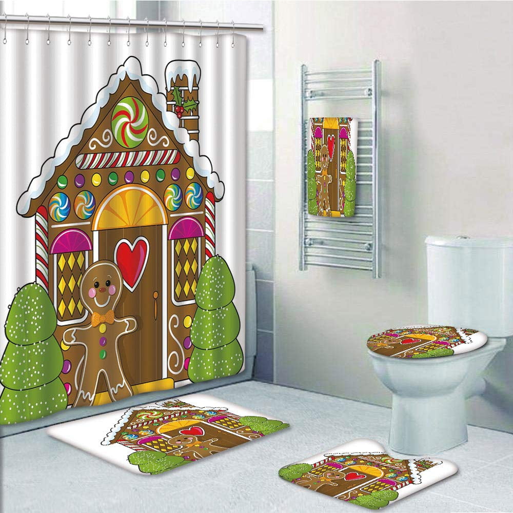 PRTAU Gingerbread Man Cute Gingerbread House Decorated with Colorful ...