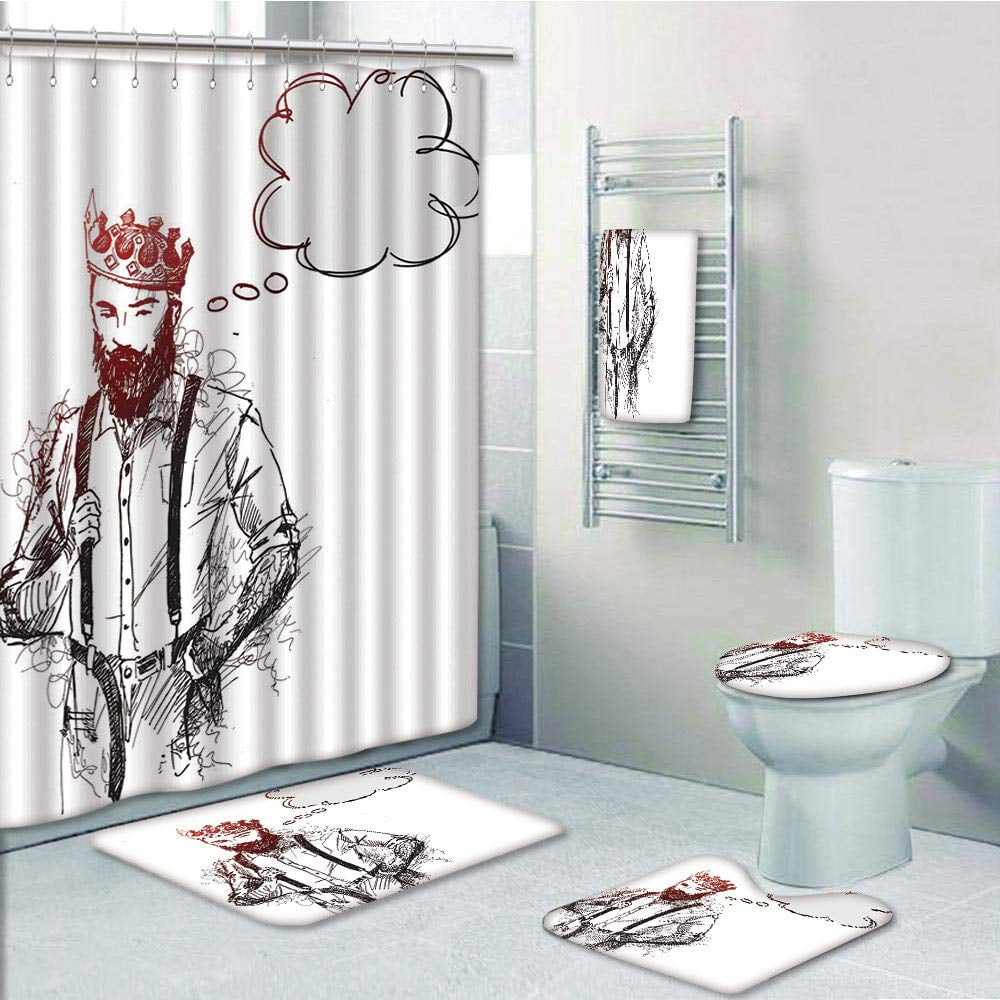 PRTAU Indie Cool Hipster King Character with Crown Thinking Bubble ...