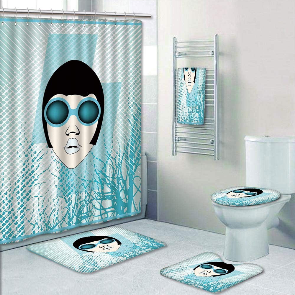 PRTAU Indie Retro Woman Portrait with Vintage Sunglasses Short Hair ...