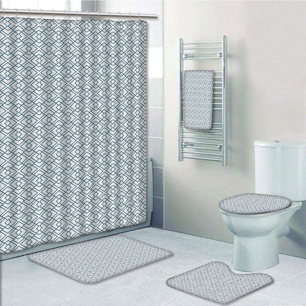 PRTAU Japanese Exquisite Retro Blossoms in Curvy Squares Circular ...