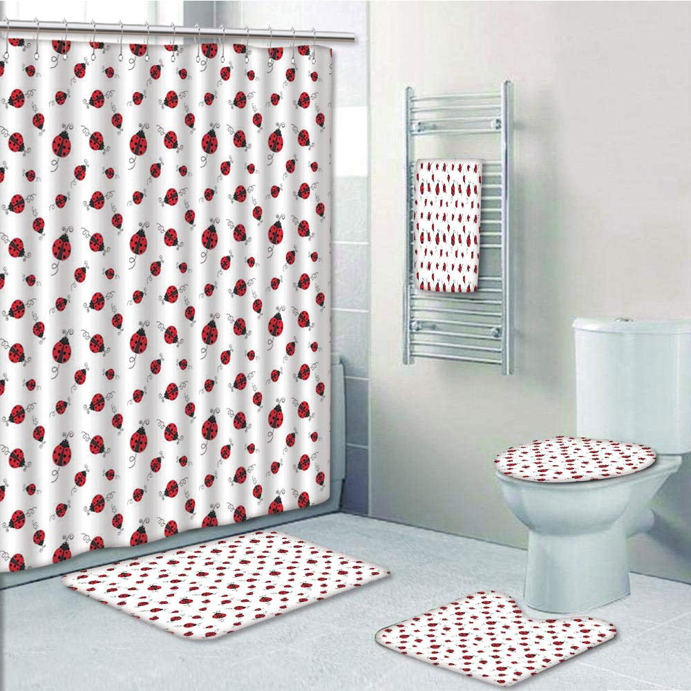 PRTAU Ladybugs Ladybug with Dotted Wings Swirls Curves Abstract Simple ...