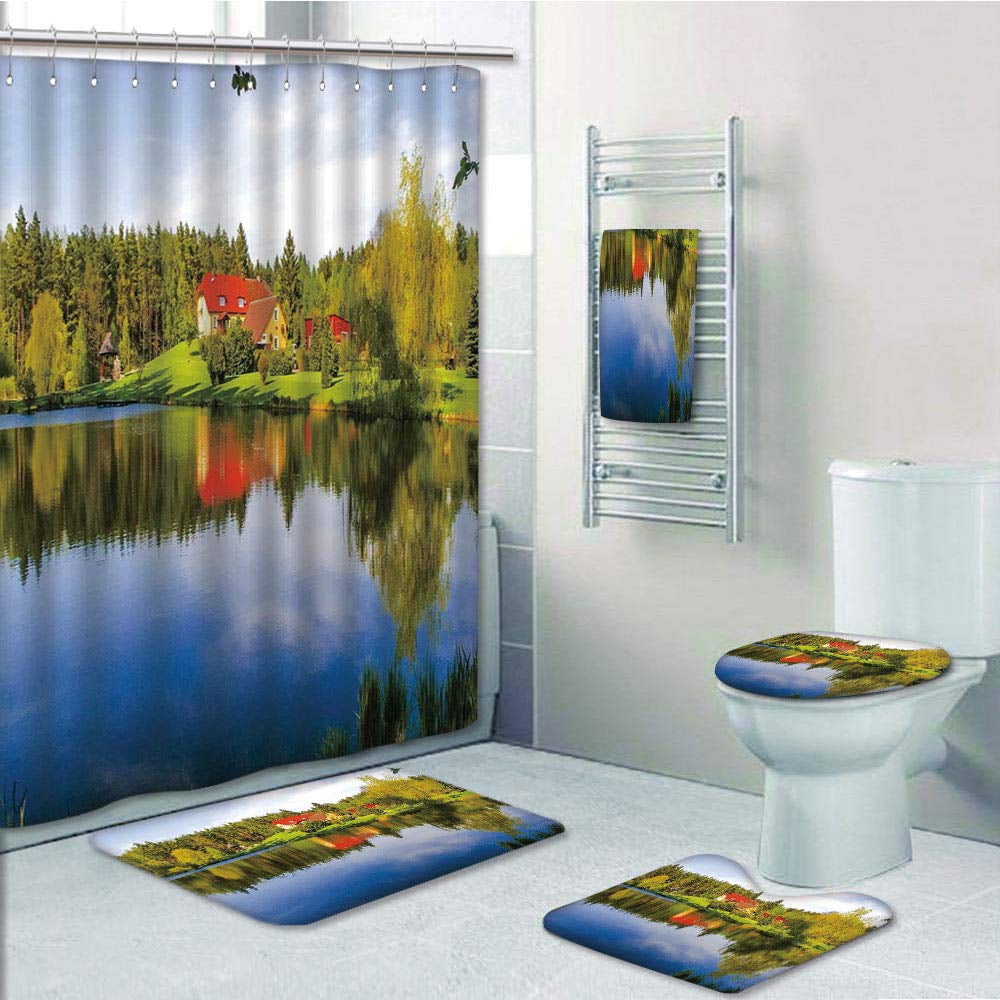 PRTAU Landscape House in Forest Riverside Water Reflection Trees ...