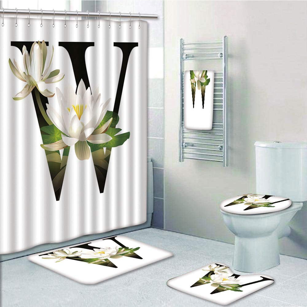 PRTAU Letter W Water Lily Flower Arrangement Nature Inspired Alphabet ...