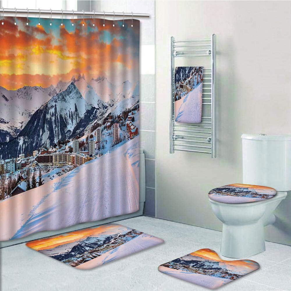 PRTAU Majestic Winter Scenery Over High Mountain Peaks with Dusk Color ...
