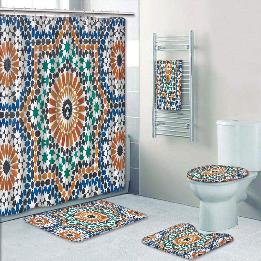 PRTAU Moroccan Traditional Moroccan Mosaic Moon Star at the Center ...