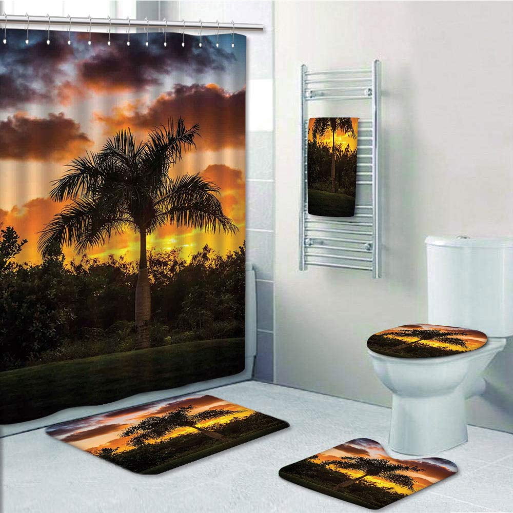 PRTAU Palm Tree Silhouette Scene at Sunset Twi Tranquility in Nature 5 ...