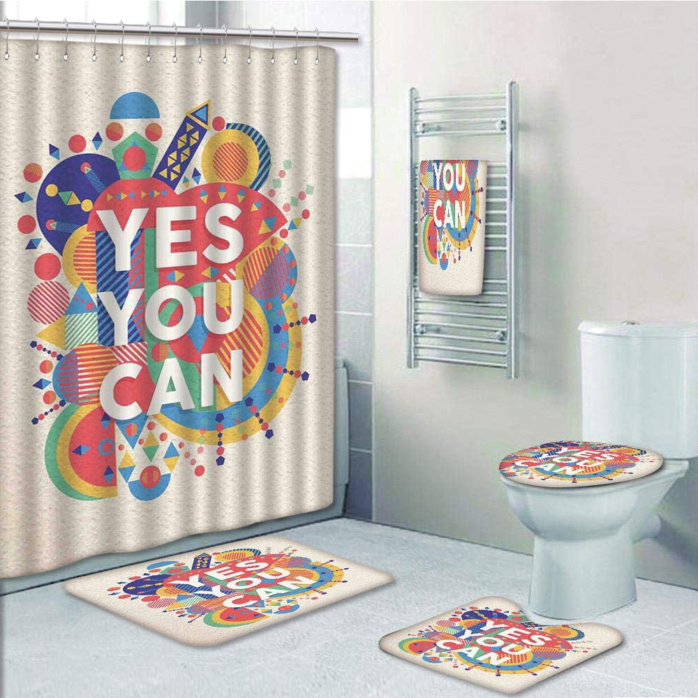 PRTAU Quote Yes You Can Colorful Typo al Poster Positive Encouraging ...