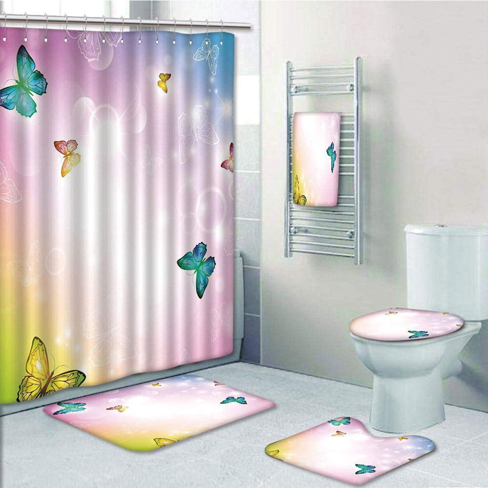 PRTAU Rainbow Colorful Butterflies with Sketches of Stars Rainbow ...