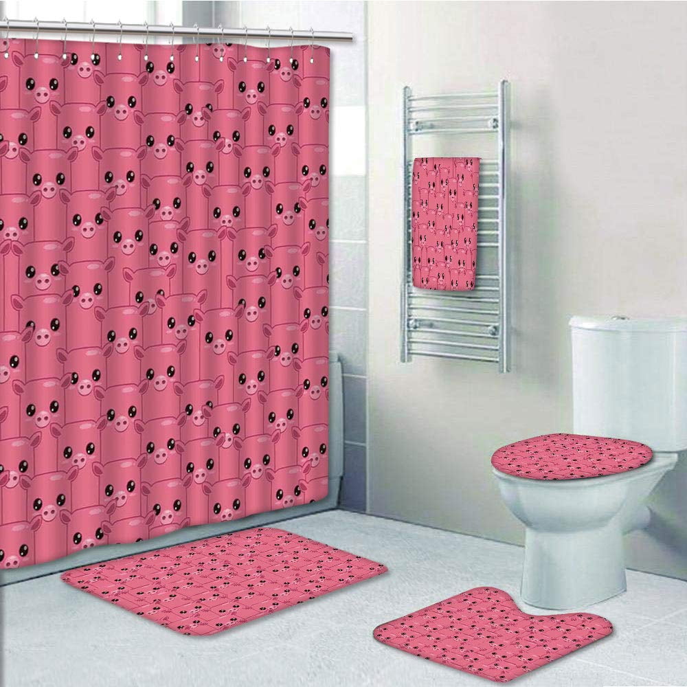 PRTAU Smily Square Faced Little Pigs Eyes Noses Crowd Herd of Animals 5 ...