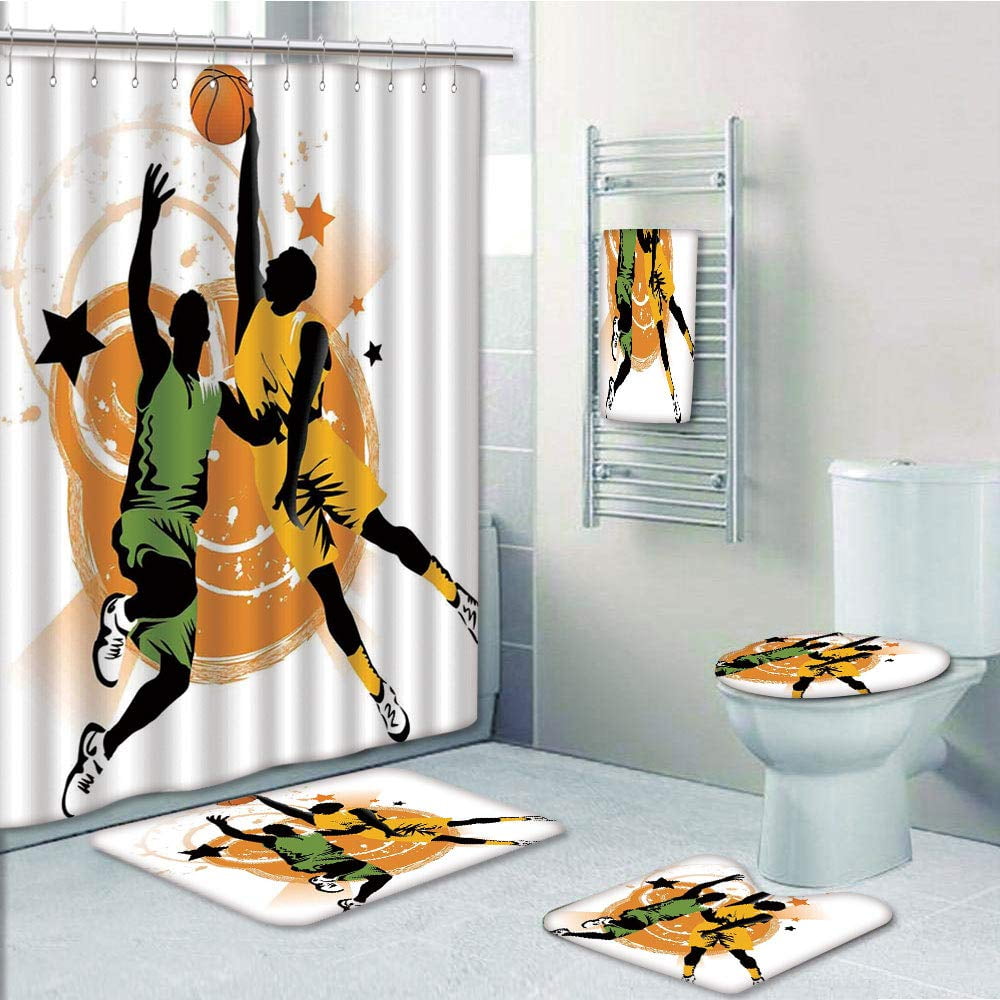 PRTAU Two Basketball Players in A Heated Game Rings Stars in the 5 ...