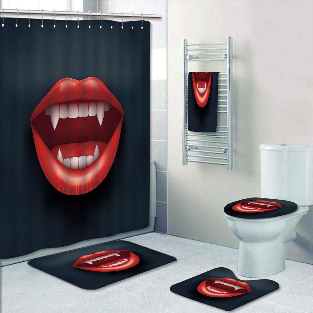 PRTAU Vampire Vivid Mouth with Fangs Open Red Lips Creature of Night ...