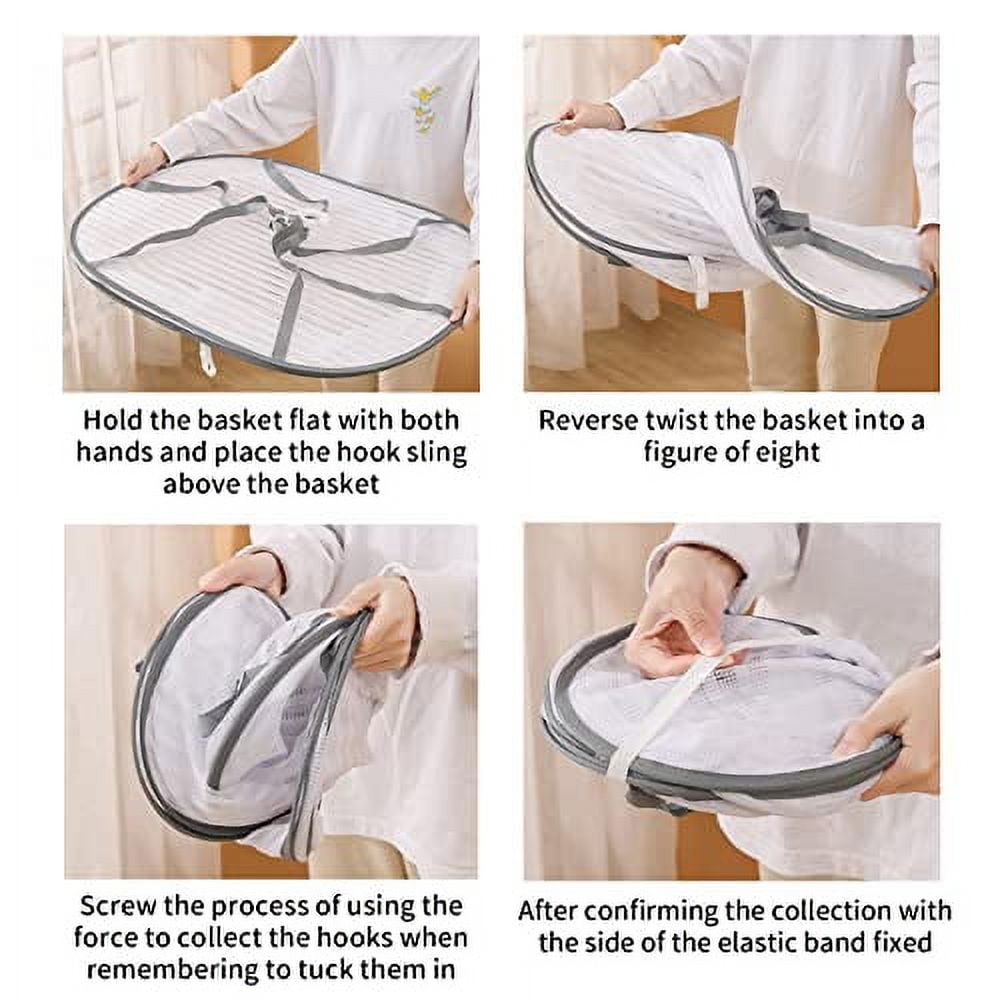 PRTECY Herb Drying Rack Hanging Foldable Mesh Net with Zipper Food Dry ...