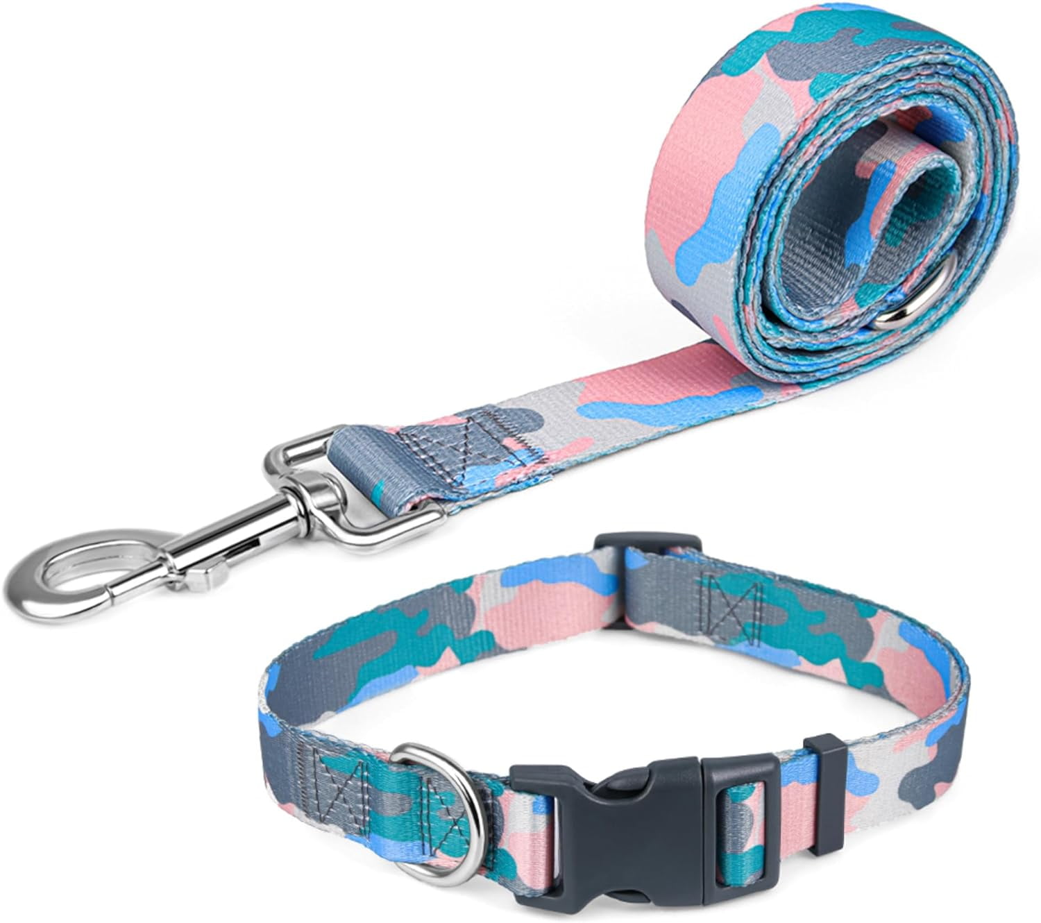 PRUMYA Polyester Dog Collar and Leash Set for Medium Size Dogs ...