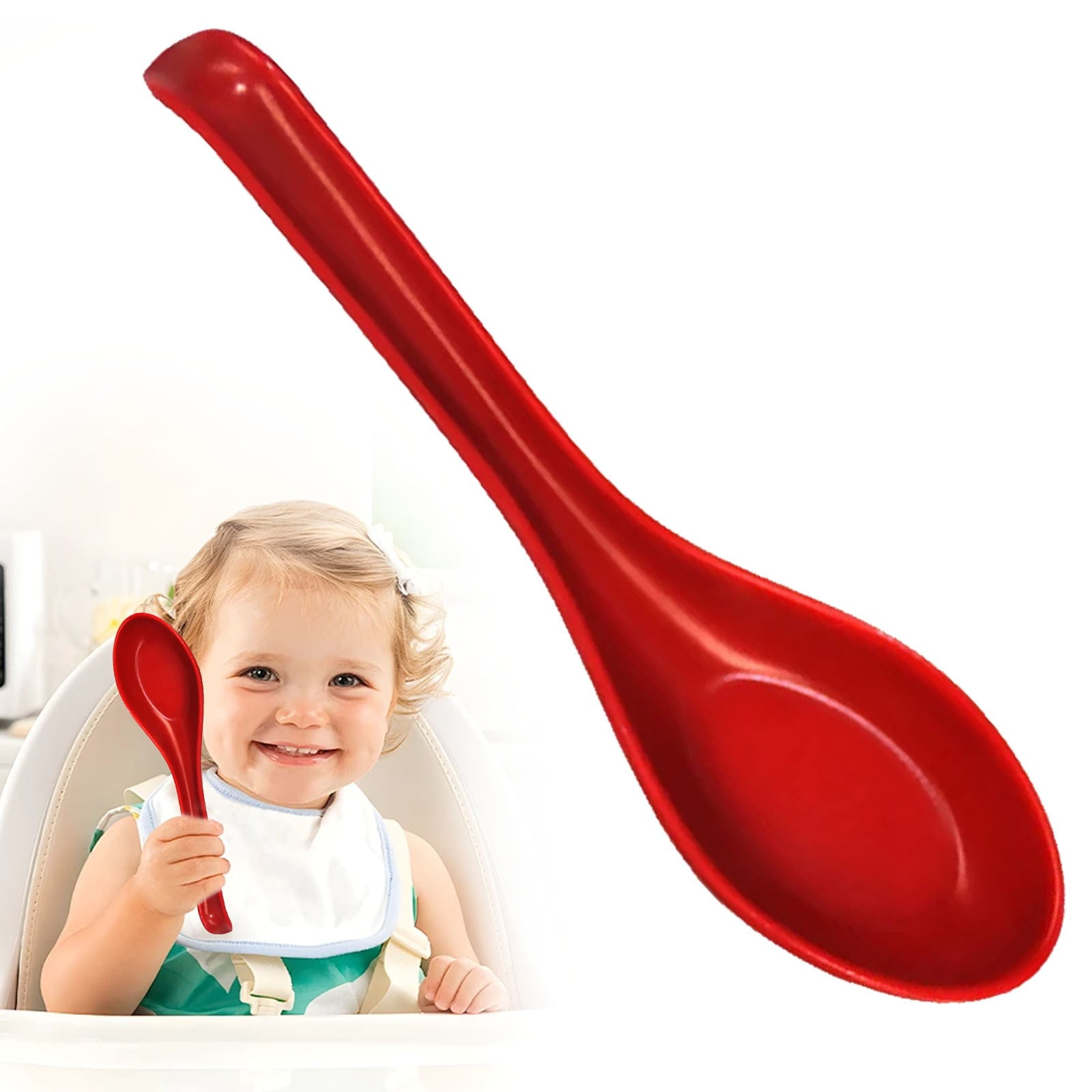 PRYESS 6 Inch Soup Spoons, Asian Japanese Chinese Soba Rice Ramen ...