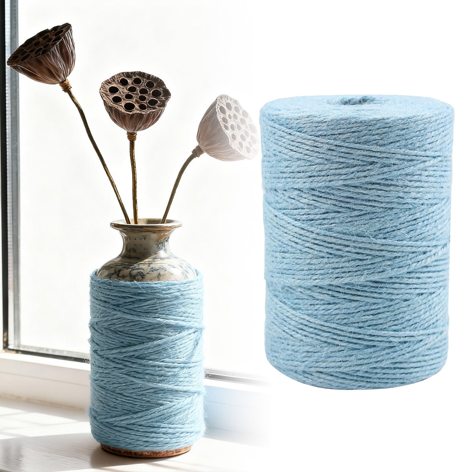 PRYESS Natural Jute Rope for Decorating, 2Mm X 200M Jute Rope, Natural ...