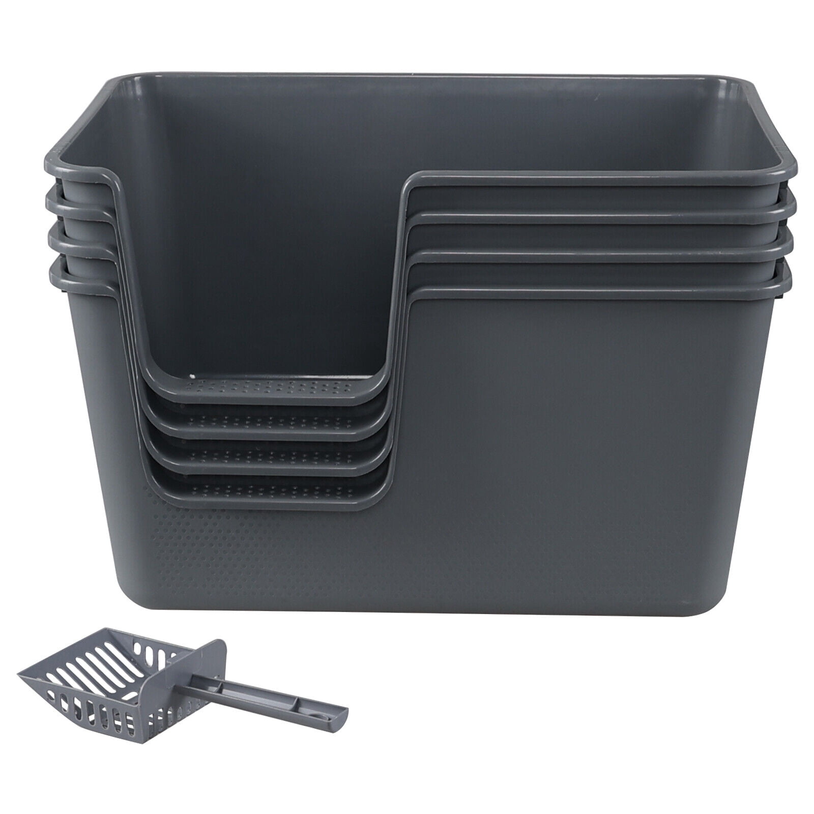 PRZL 2/4 Extra Large Cat Litter Box Big Kitty Pan Pet Animal Giant ...