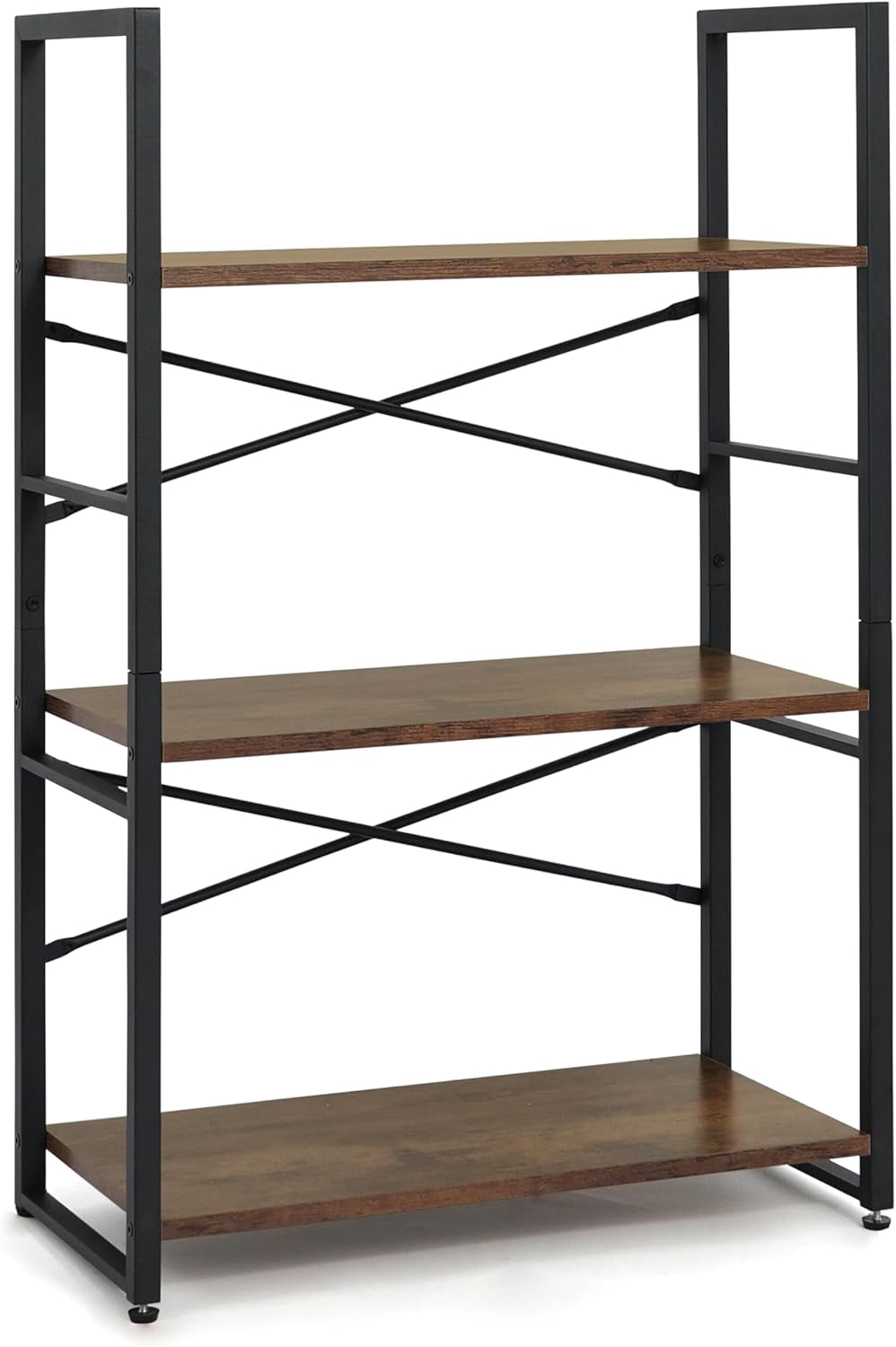 PRZL 3 Tier Small Bookshelf, 24 Inch Width Free Standing Shelf ...