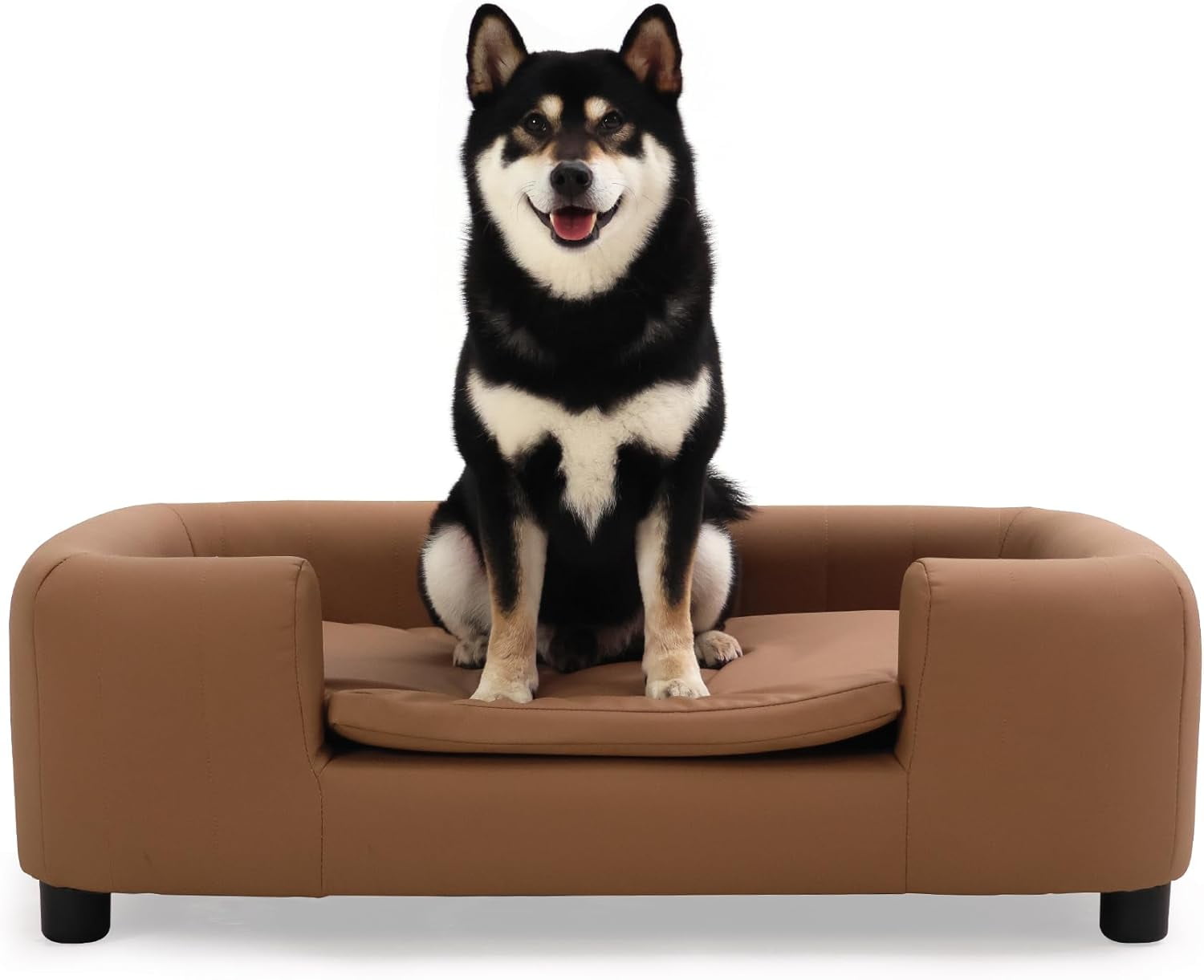 PRZL 37-Inch Modern Pet Sofa with PU Scratch-Resistant Fabric and ...