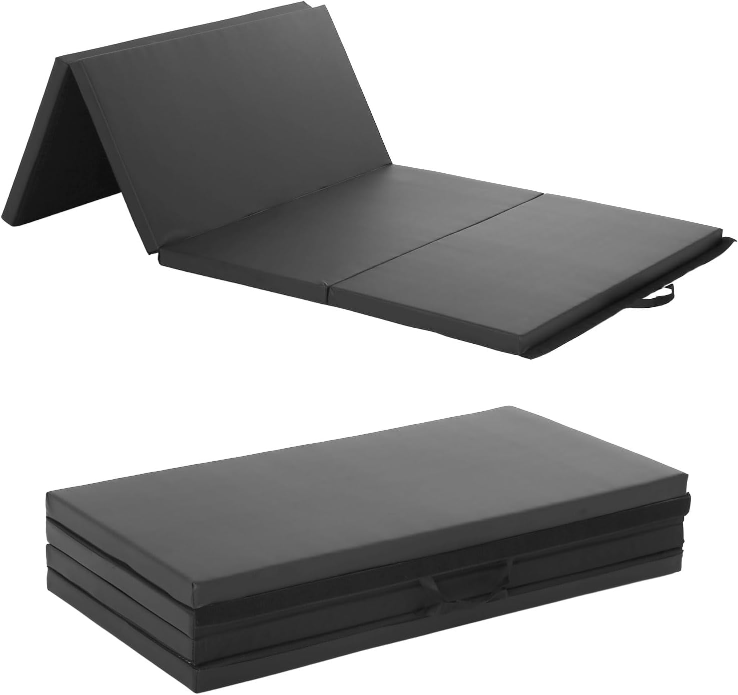 PRZL 4 Pannel Folding Exercise Mat, 2 Inch Thick Gymnastics Mat 8’x4 ...