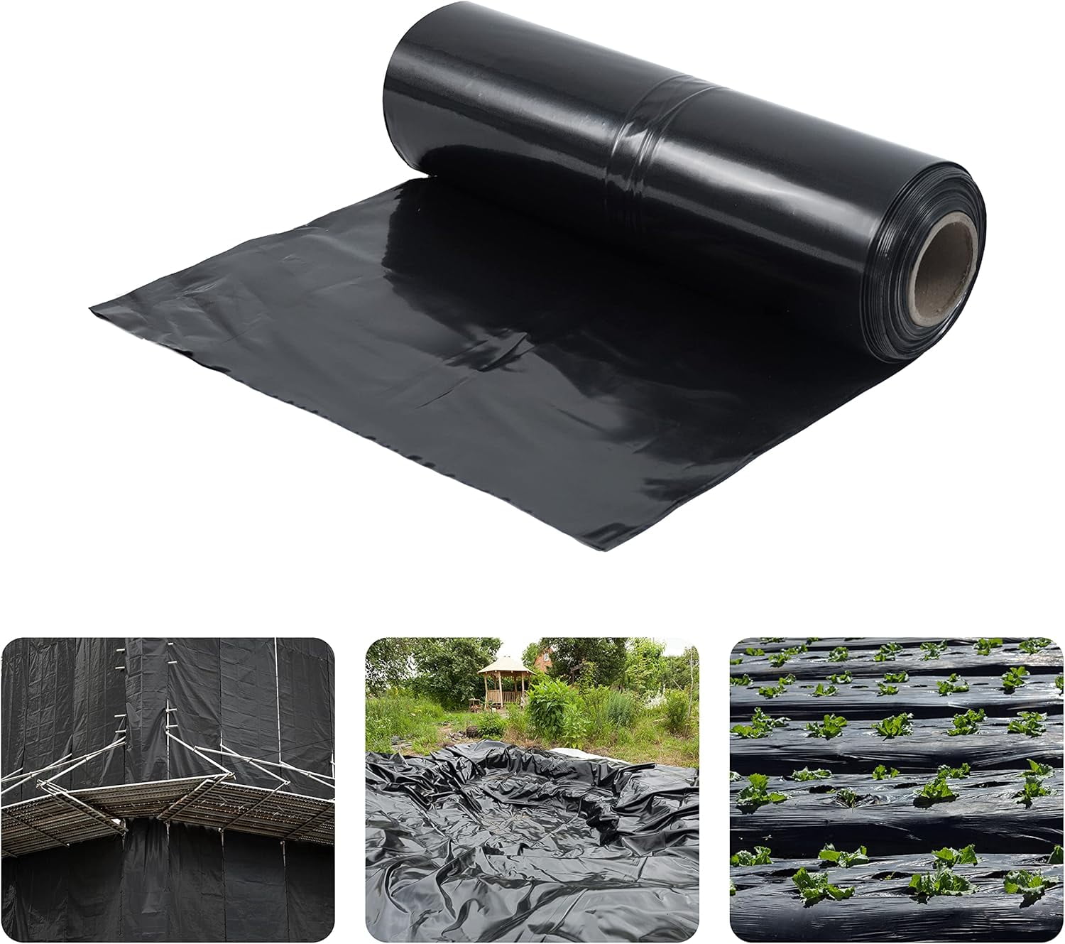 PRZL 4 mil Black Plastic Sheeting, Roll of Heavy-Duty Plastic Sheet, Polyethylene Vapor Barrier ...