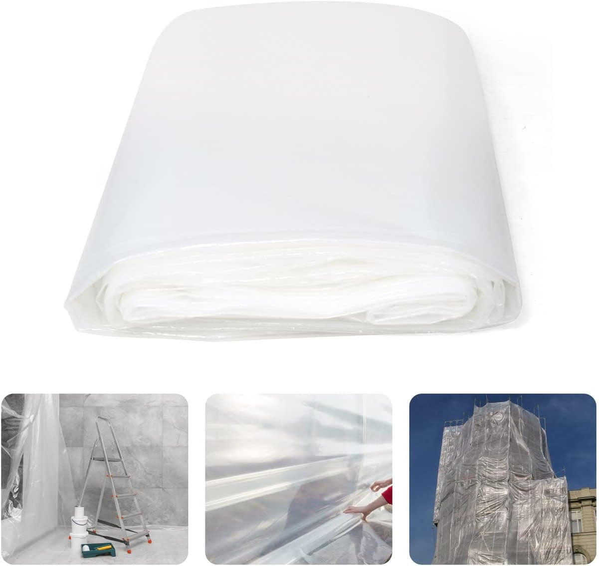 PRZL 6 mil Heavy-Duty Clear Plastic Sheeting, Polyethylene Greenhouse ...