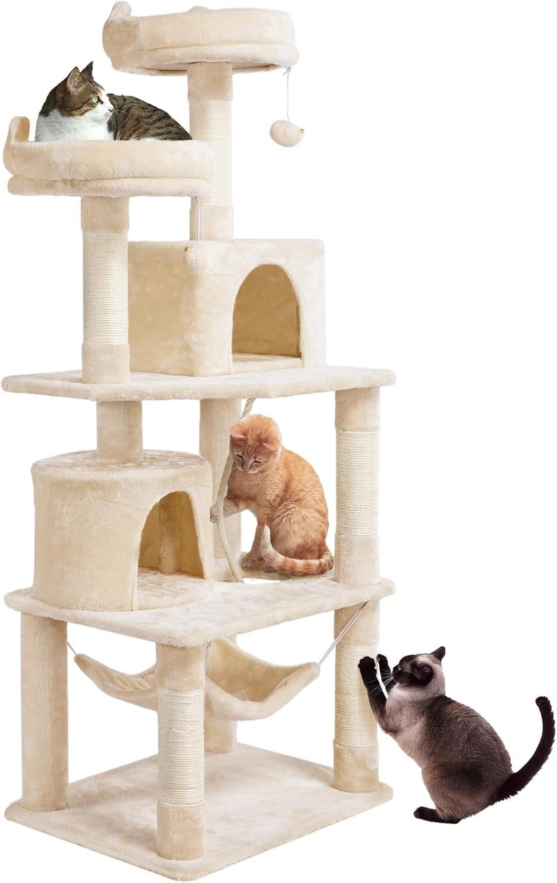 PRZL 62.5inches Cat Tree Cat Tower Kitten Condo with Platform & Hammock ...