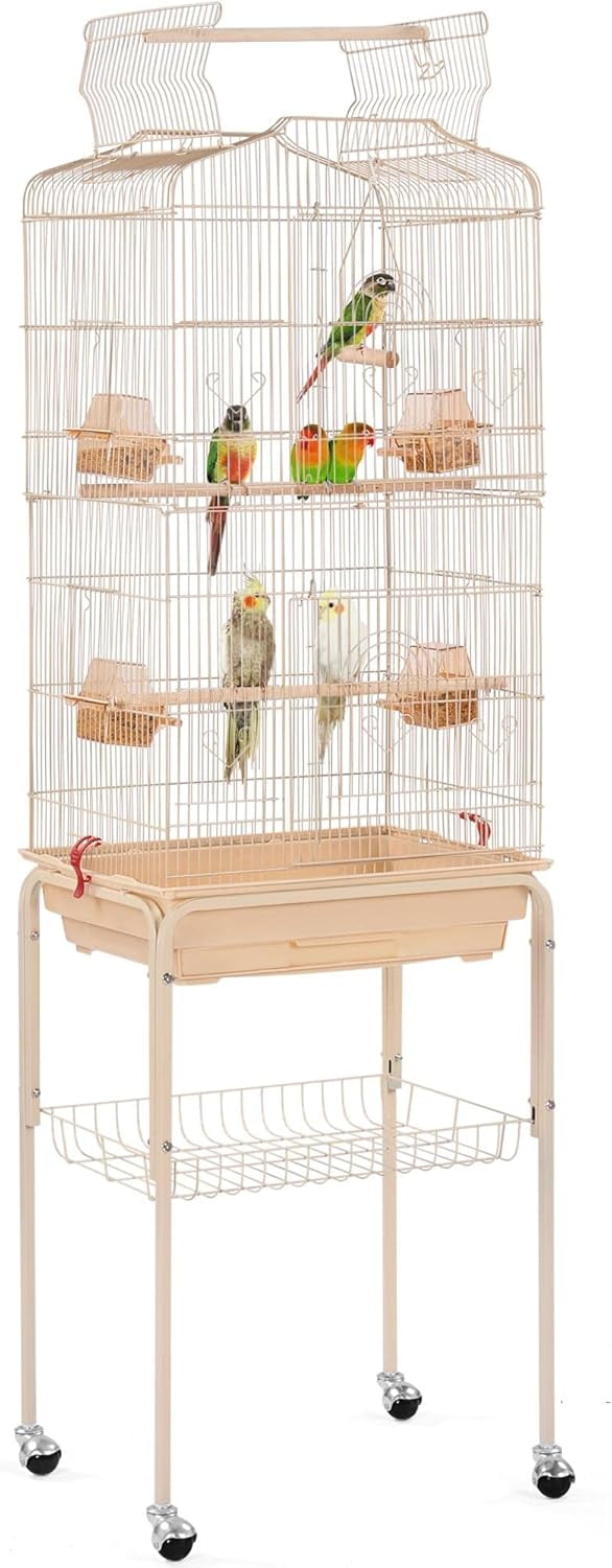 PRZL 64'' H Open Top Metal Medium Small Parrot Parakeet Bird Cage w ...