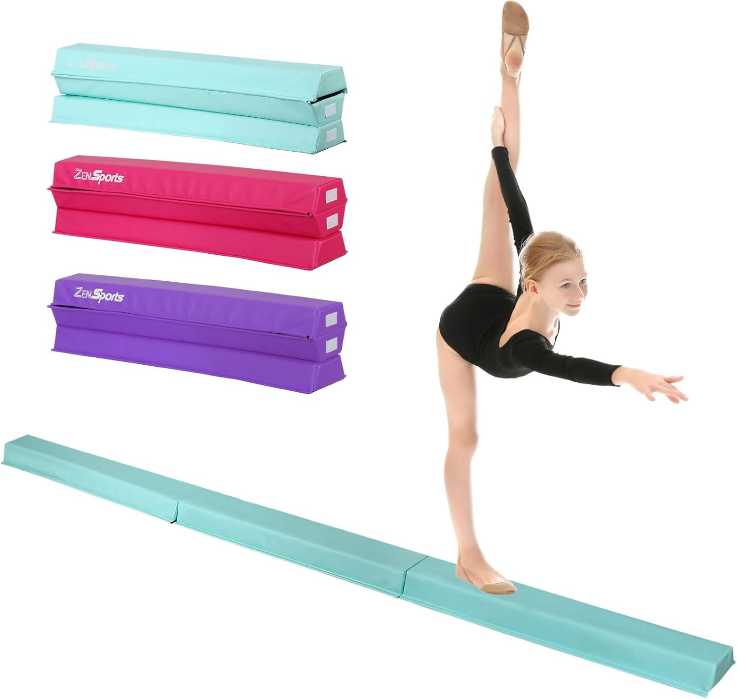 PRZL 9ft Folding Gymnastics Balance Beam Low Floor Balance Beam Bar ...