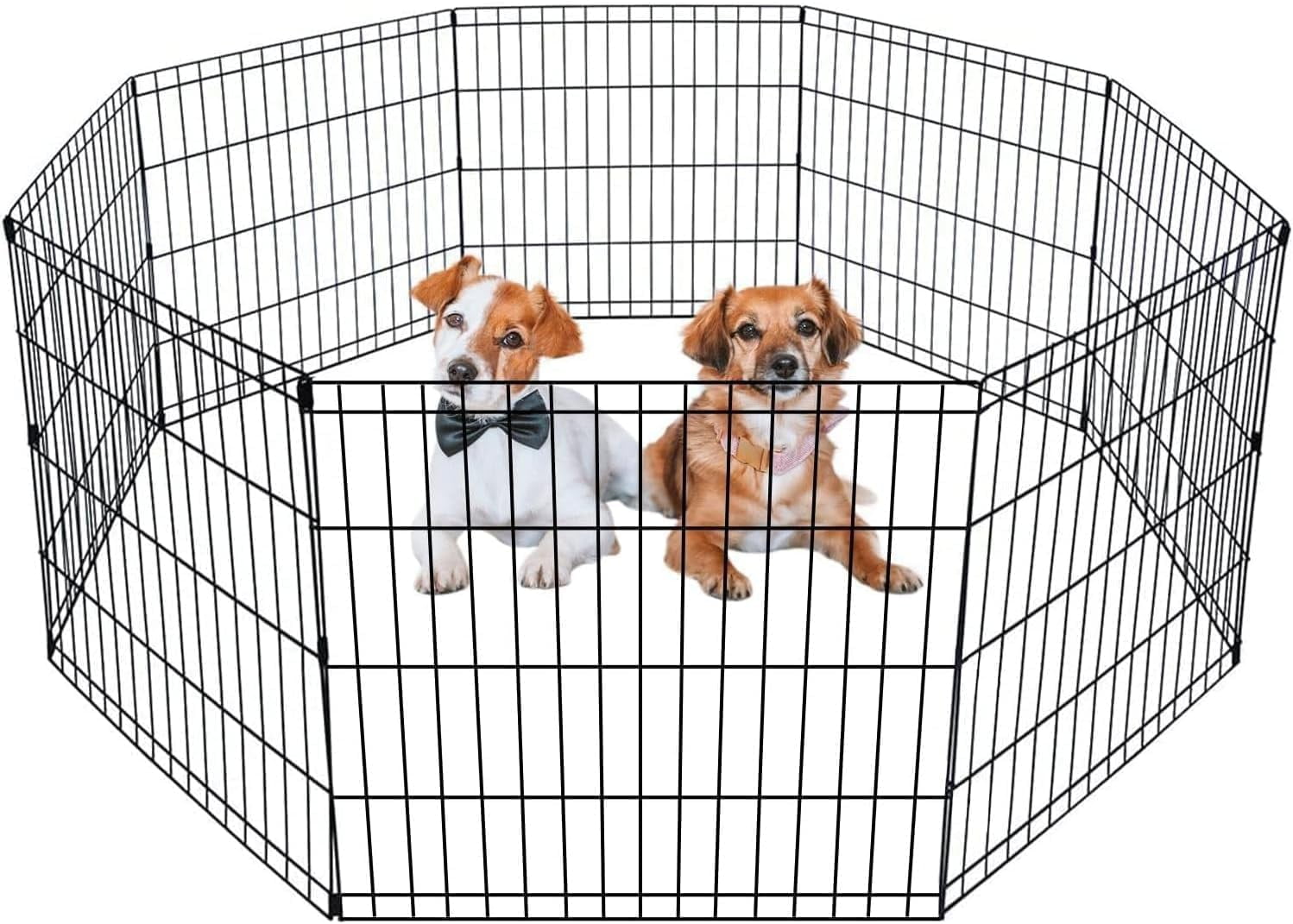 PRZL Dog Pen Playpen Puppy Pet Playpen 8 Panel Indoor Outdoor Metal ...