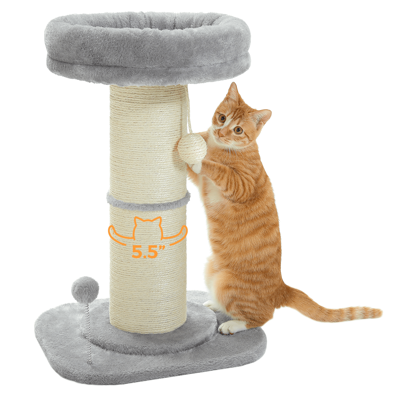 PRZL Flower Cat Scratching Post and Tree, Tall Scratcher with Super ...