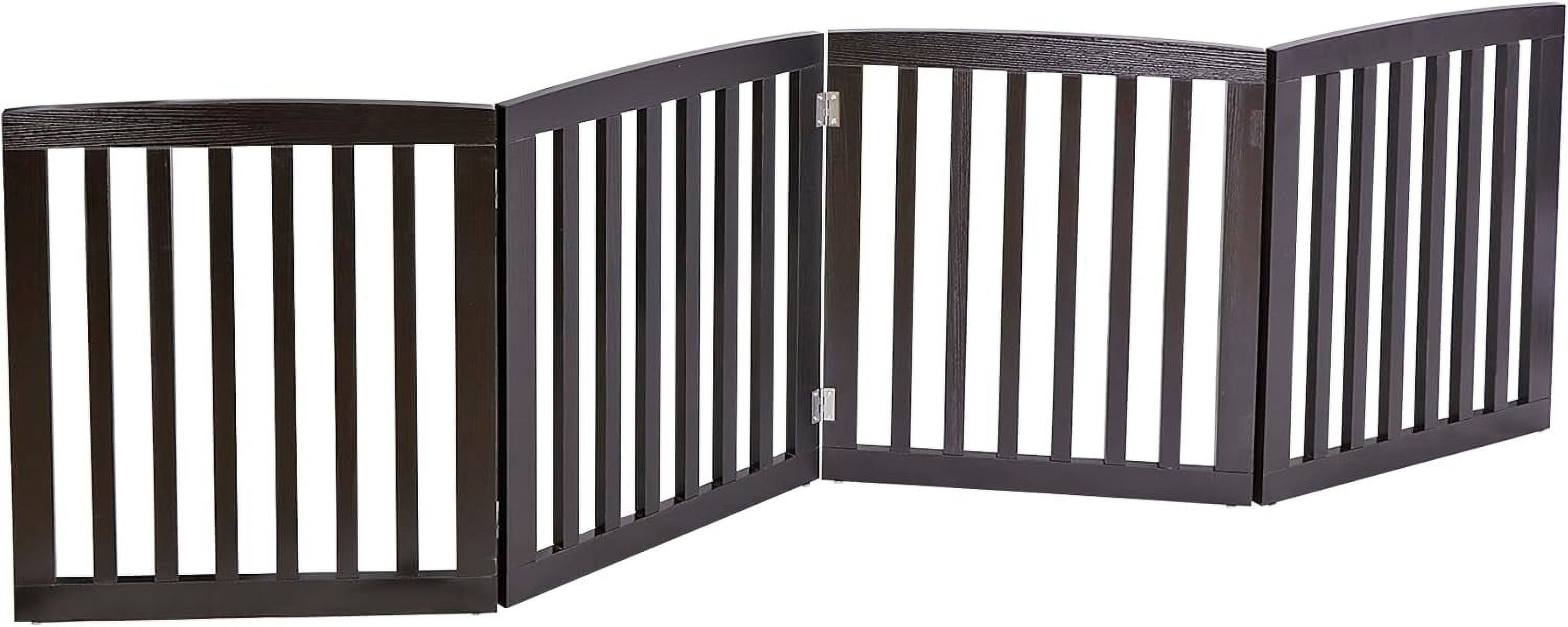 PRZL Freestanding Pet Gate for Dogs - 4 Panels Indoor Foldable Dog ...